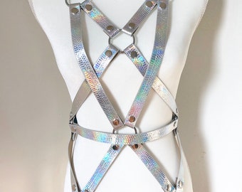 Silver body harness | Etsy