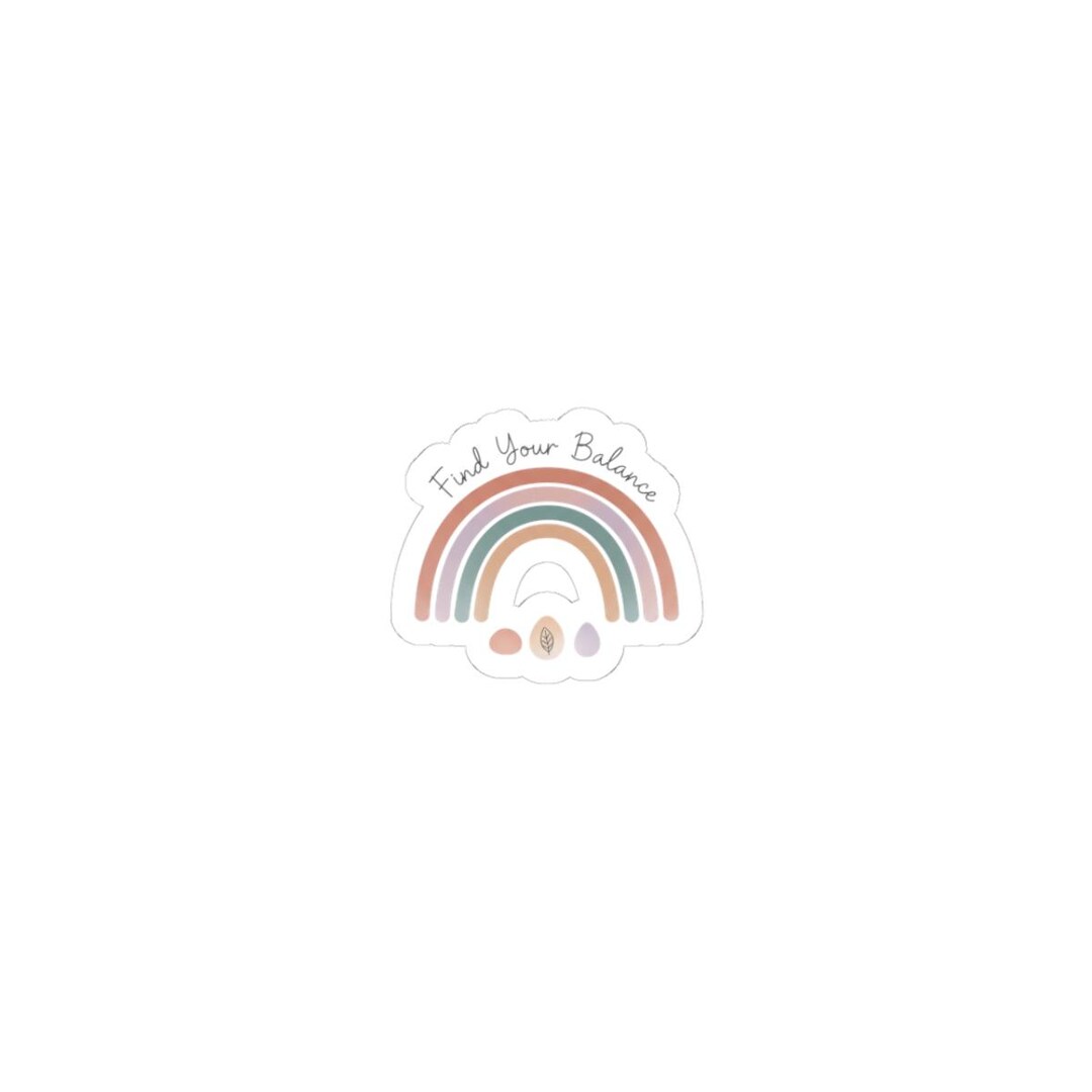 Muted Rainbow Sticker | Pastel Rainbow Kiss-cut, Retro Gradient Decal ...