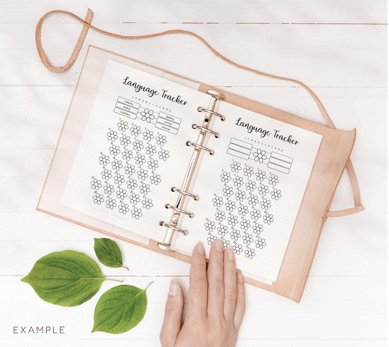 Language Learning Tracker Printable — Color a Flower Every Day You ...