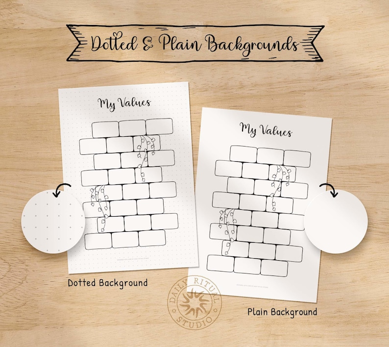 Personal Values Printable — Discover and Build Your Values, Two Journal ...