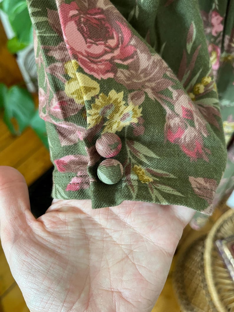 Vintage Laura Ashley Floral Midi Dress | 80s Cottagecore Wool Blend - Etsy