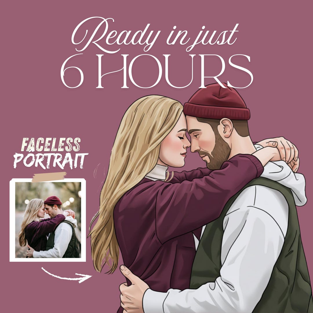 Faceless Portrait From Photo, Custom Digital Drawing, Personalized ...