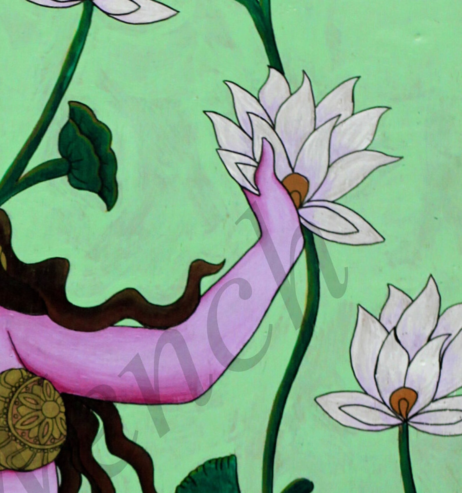 Lotus Mermaid Art Print 12 X 16 - Etsy