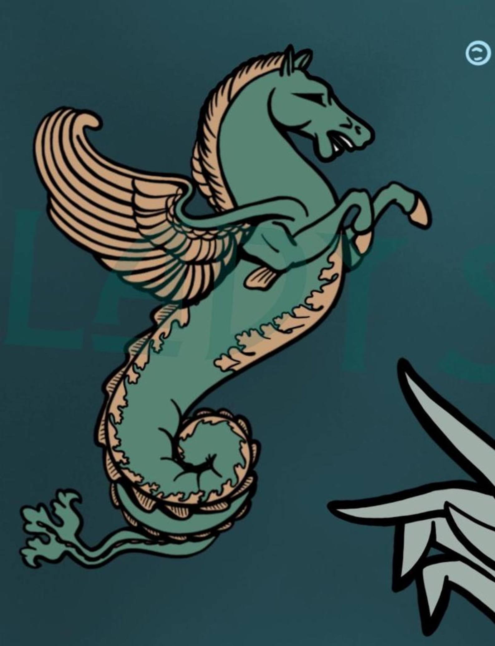 The Hippocampus Art Print, Sea Monster Art, Mermaid Art, Nautical Art ...