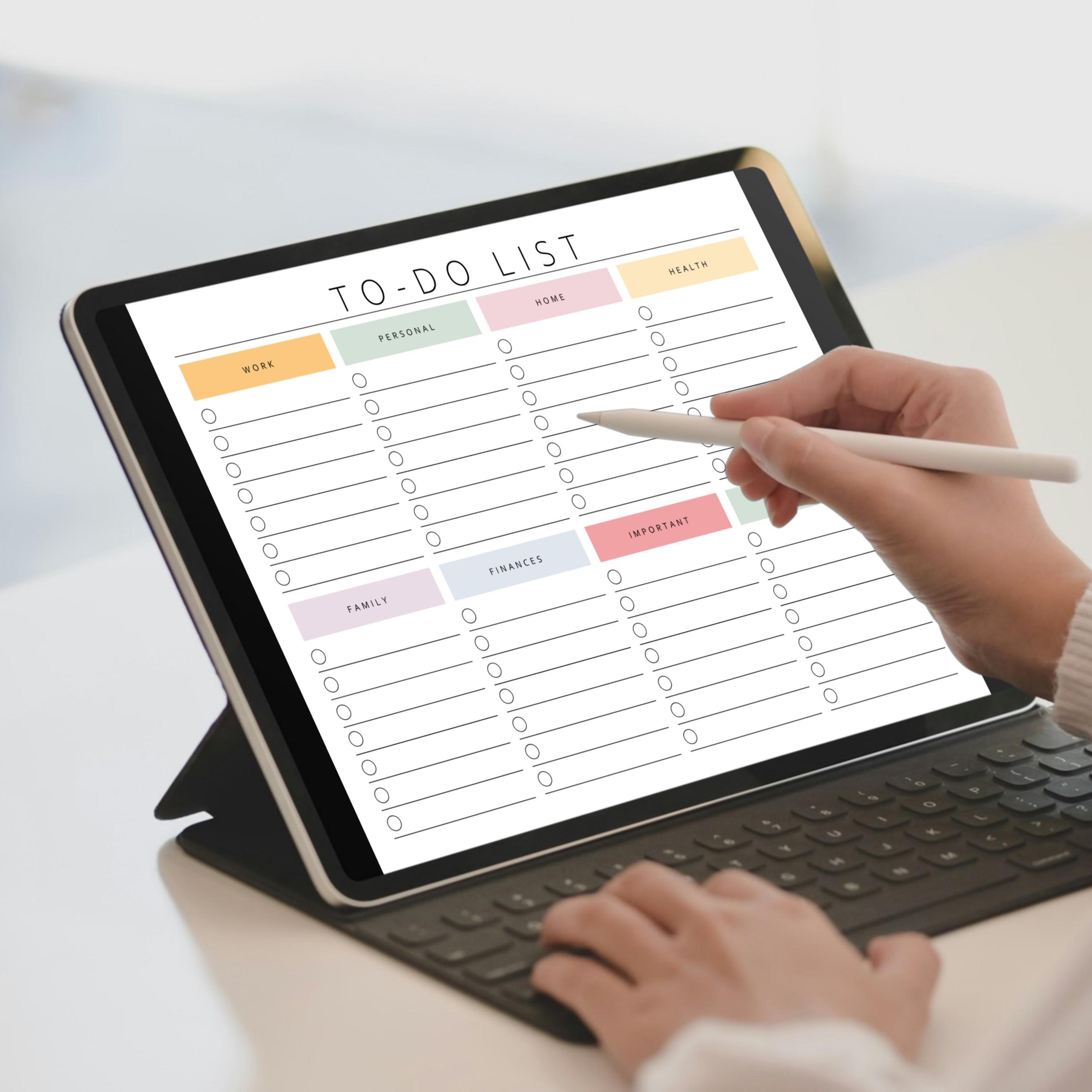 To Do List Printable Pastel | Task Checklist | A4 | Letter| A5 | Half ...