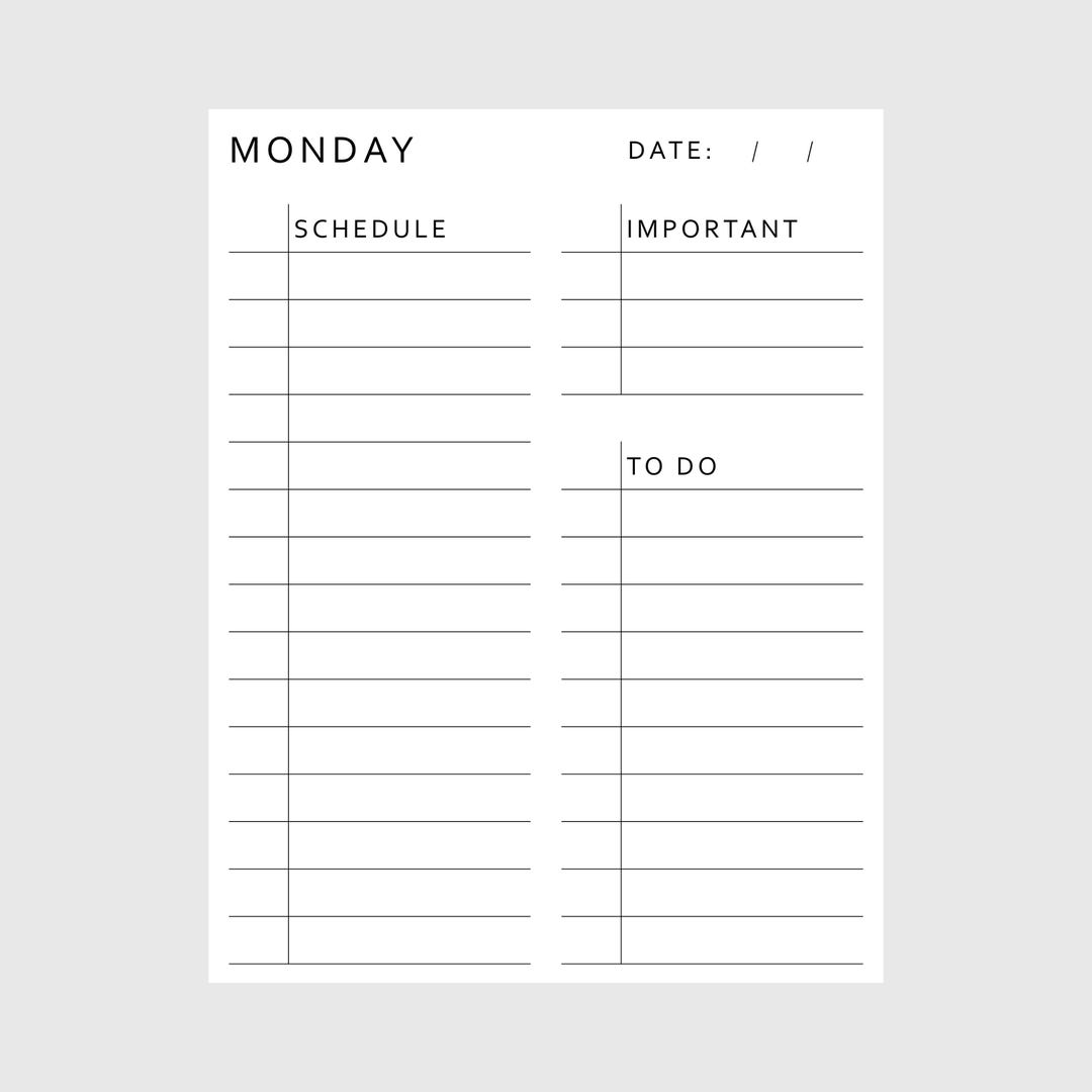 Minimalist Daily Planner Printable Fillable PDF | To-do List | Work ...