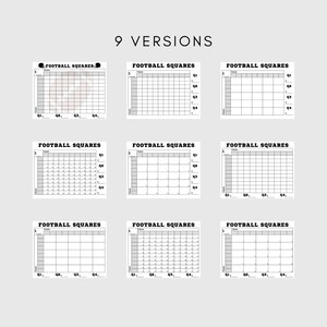 Editable Football Squares | 100 Square Football Grid | Football ...