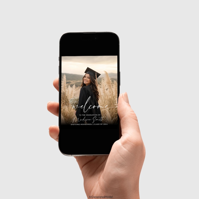 EDITABLE Photo Graduation Welcome Sign | Grad Poster Template ...