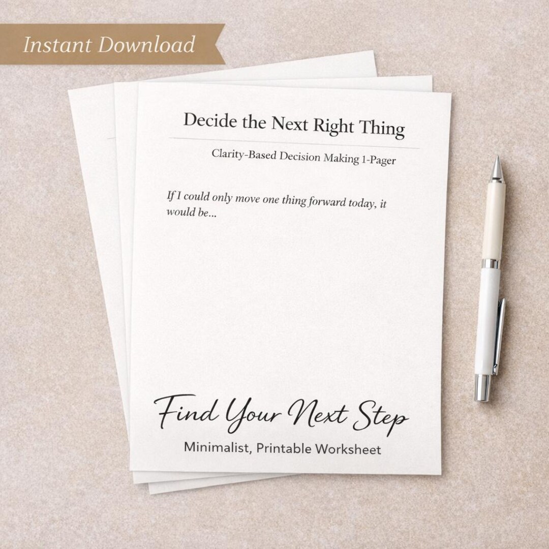 Decide the Next Right Thing Printable | Decision Making Worksheet - Etsy