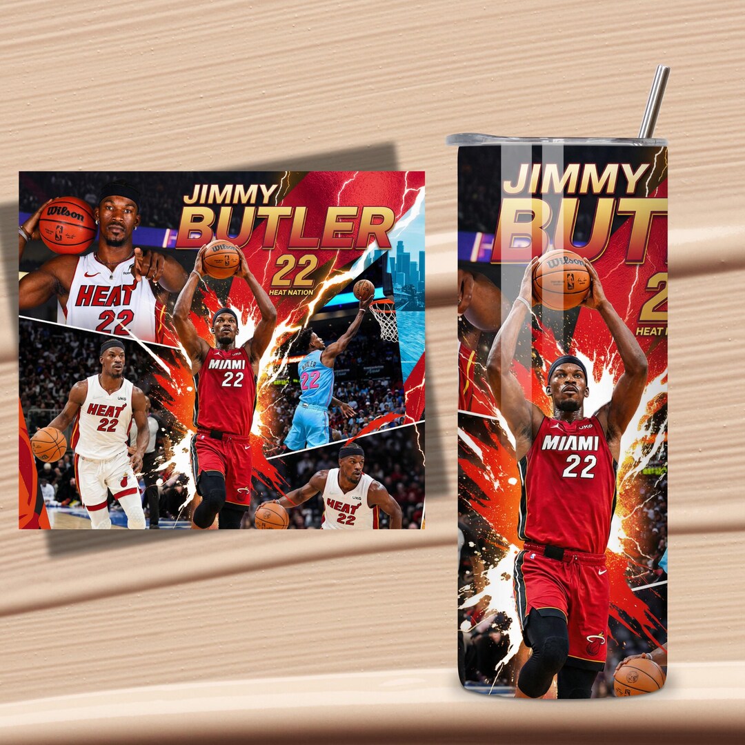 Jimmy Butler Basketball Tumbler Wrap PNG, 20oz Skinny Tumbler Wrap ...