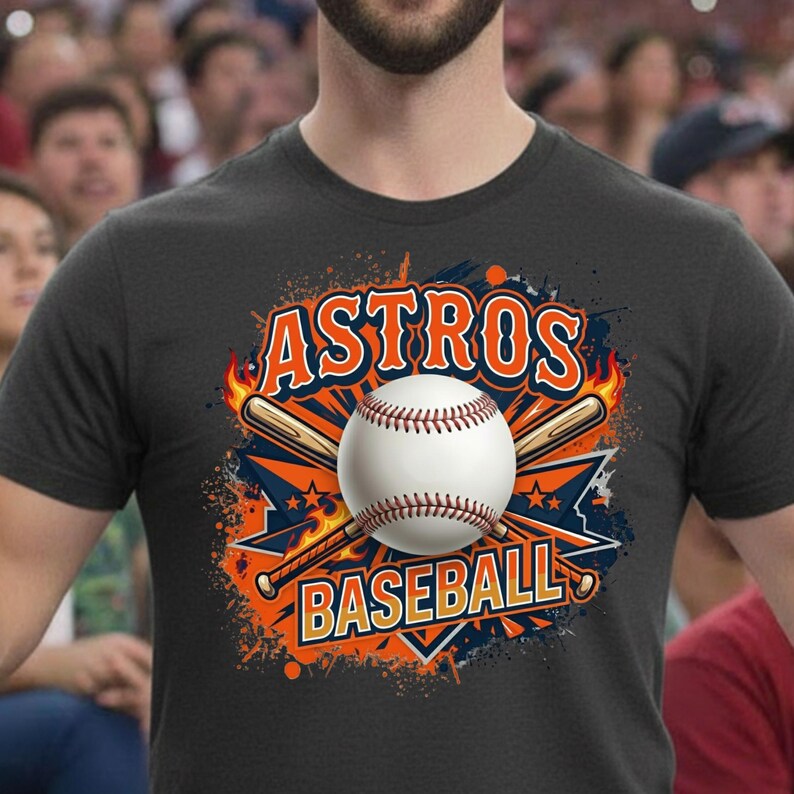 Astros Baseball Shirt PNG Graphic, Retro Baseball Team T-shirt ...