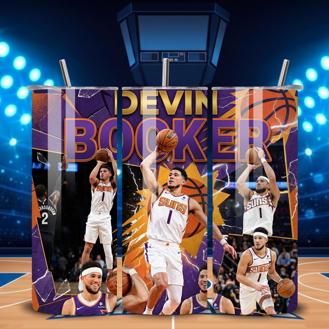 Devin Booker Basketball Tumbler Wrap PNG, 20oz Skinny Wrap Design ...