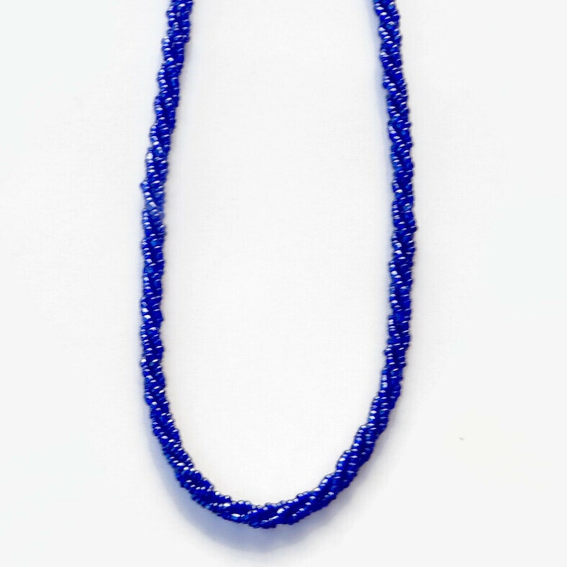 Rope Necklace Beaded Rope Blue Seed Bead Necklace Twisted | Etsy