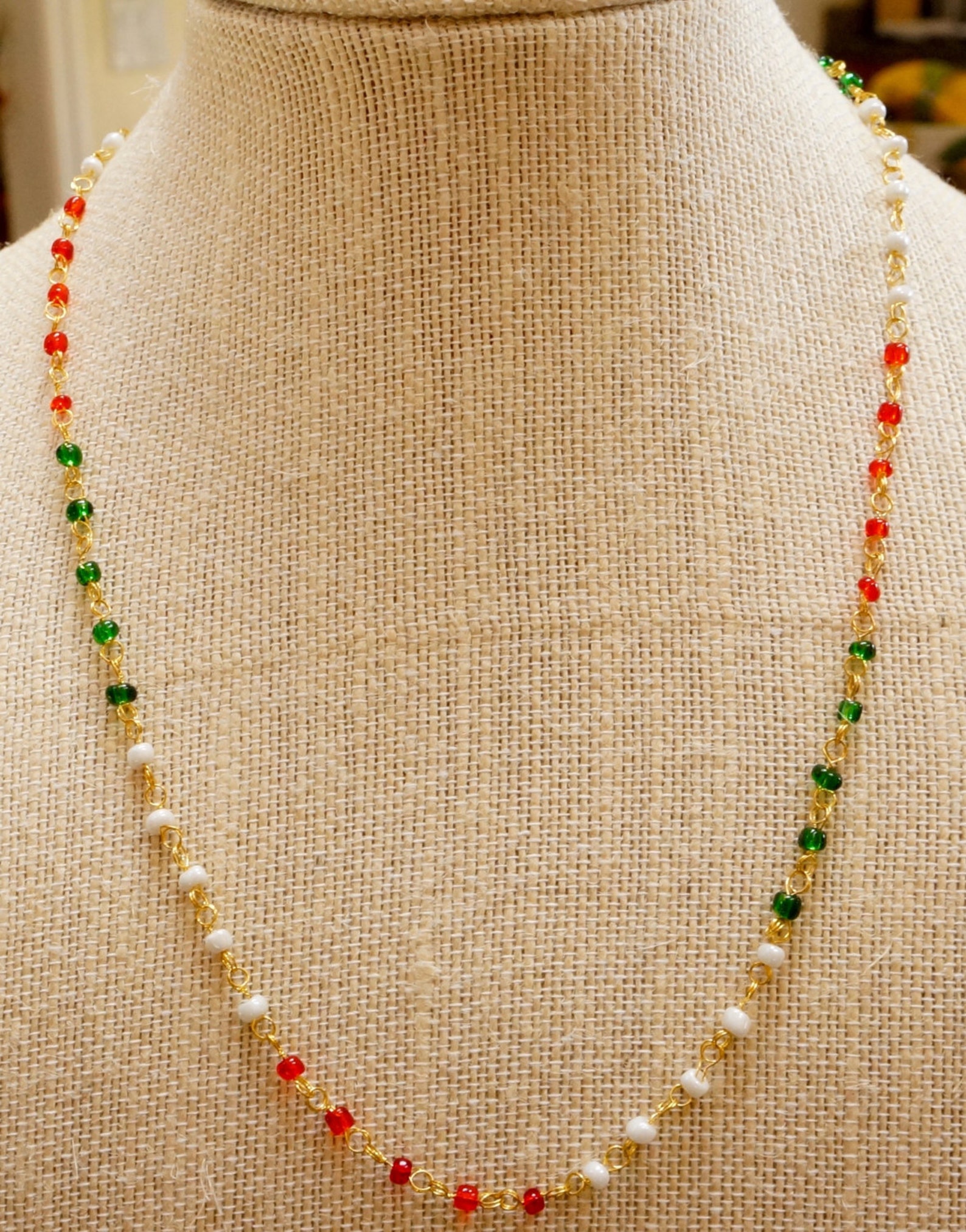 Wire Wrapped Multi Color Necklace / Multi Color Bead Necklace / 3 ...