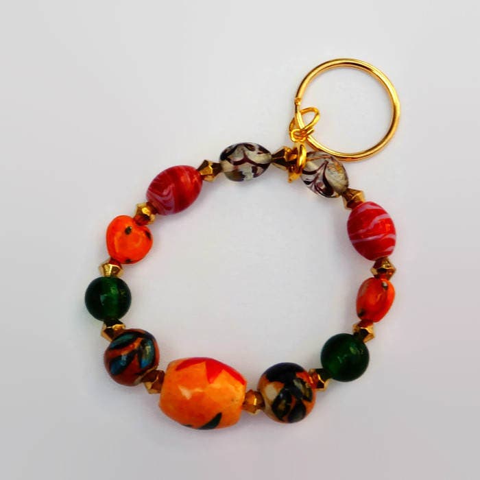 Multi Color Key Ring Bracelet Multi Color Bead Bracelet - Etsy India
