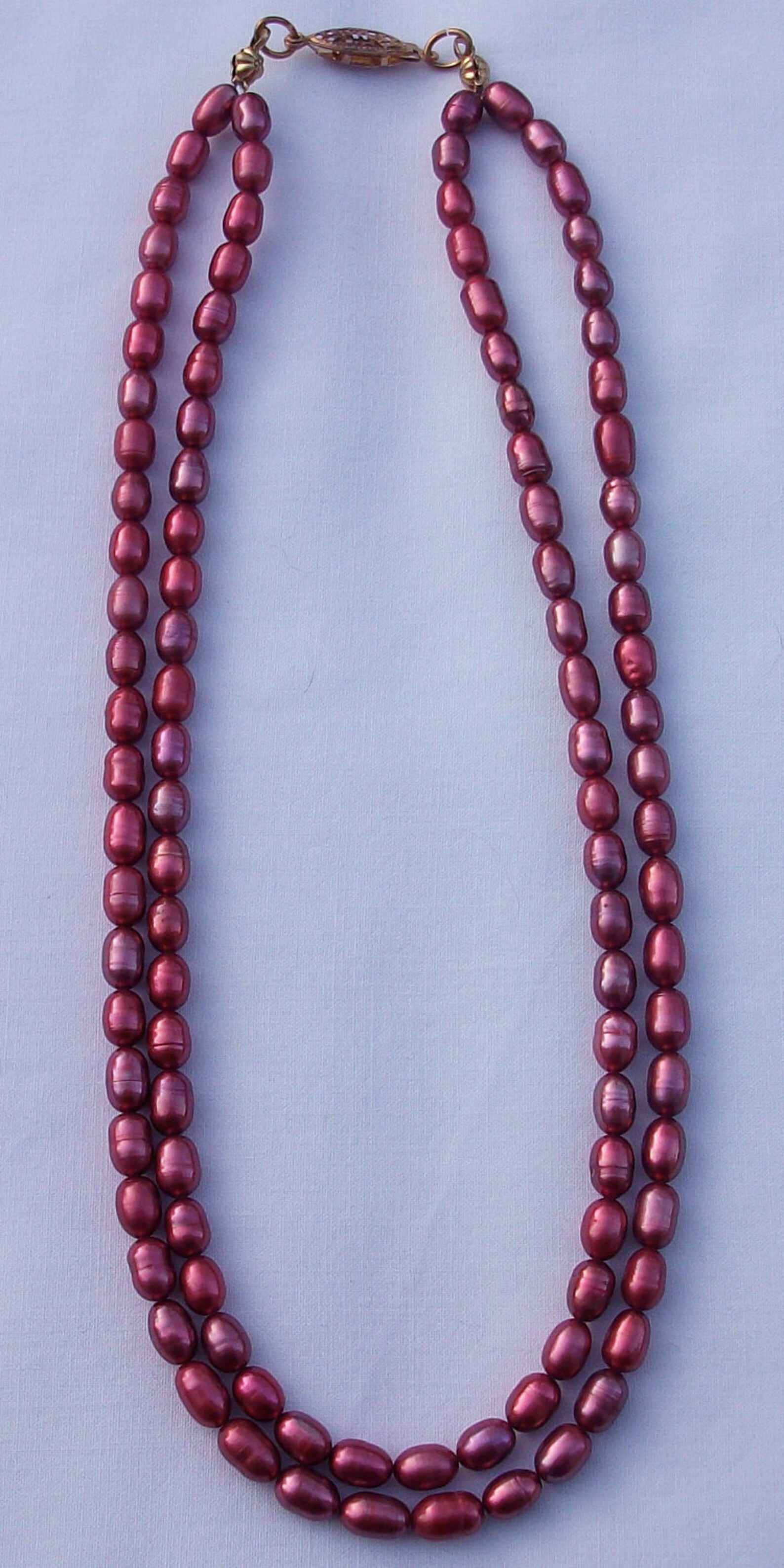 Two Stranded Pink Pearl Necklacepink Freshwater Pearls June - Etsy