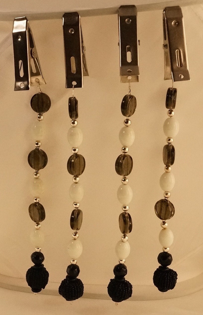 Table Cloth Weight / Glass Bead Table Cloth Weights / Black and White ...