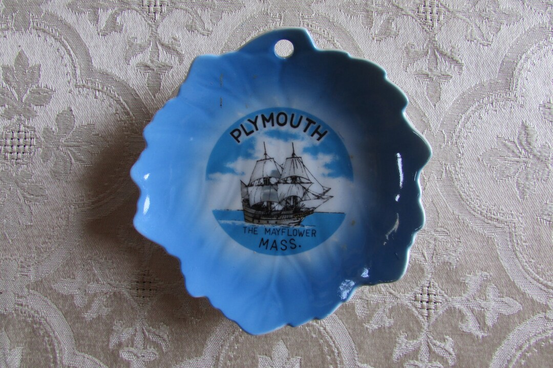 Vntg Plymouth Mayflower Mass. Collectable Souvenir Plate Wall Decor - Etsy
