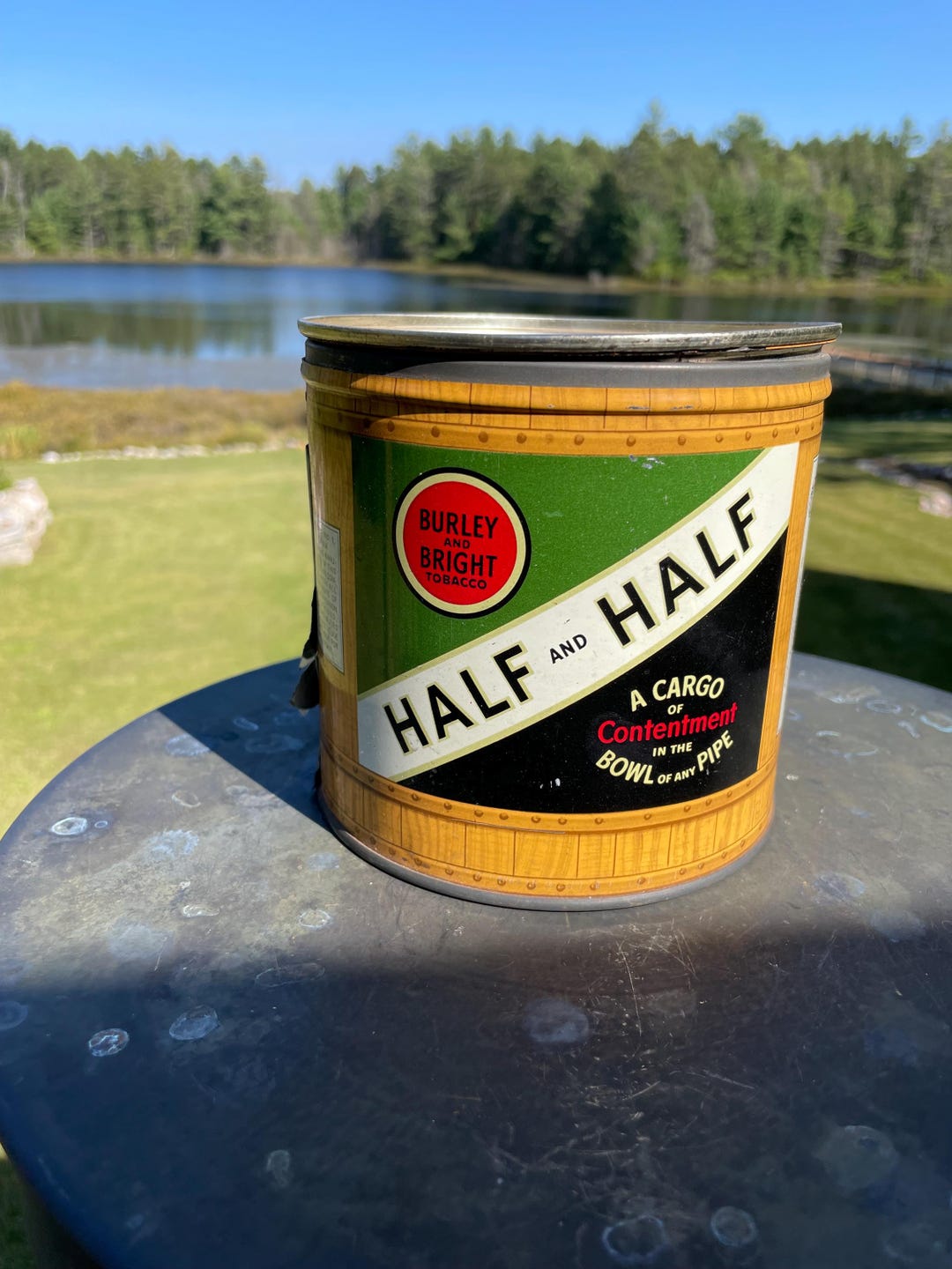 Vintage Half and Half Tobacco Can - Etsy