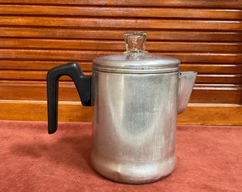 Vintage 9 Cup Coleman Aluminum Percolator Coffee Pot, Complete With ...
