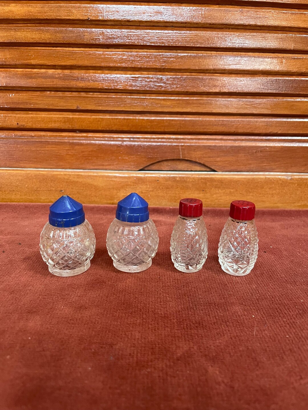 Vintage Cut Glass Miniature Salt and Pepper Shakers - Etsy