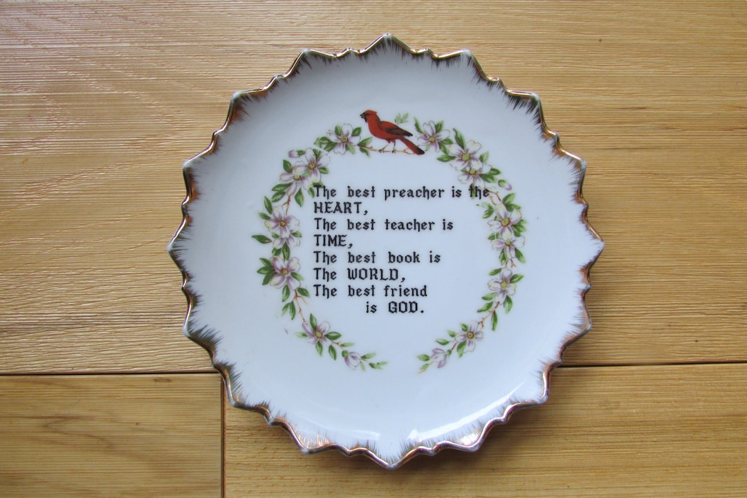 Vintage Religious Plate-god-heart-cardinal Porcelain Decorative Plate ...