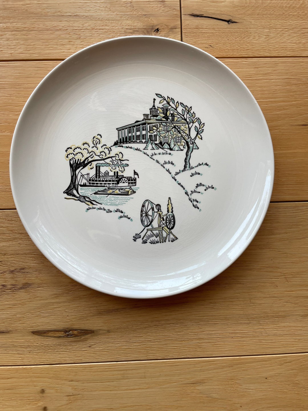 Old South Serving Plate Hand Painted Ovenproof Dinnerware - Etsy