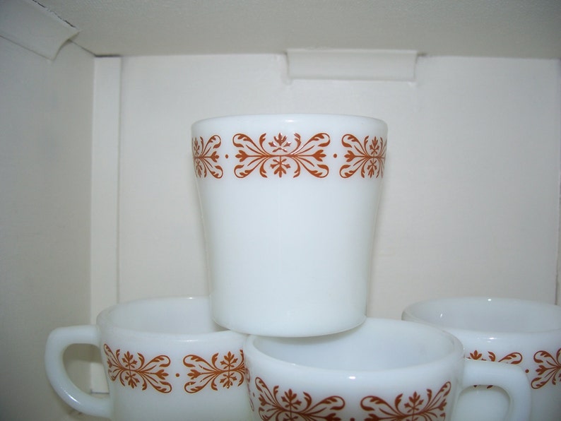 Filigree Pyrex Coffee Mugs Set of 4 Vintage - Etsy