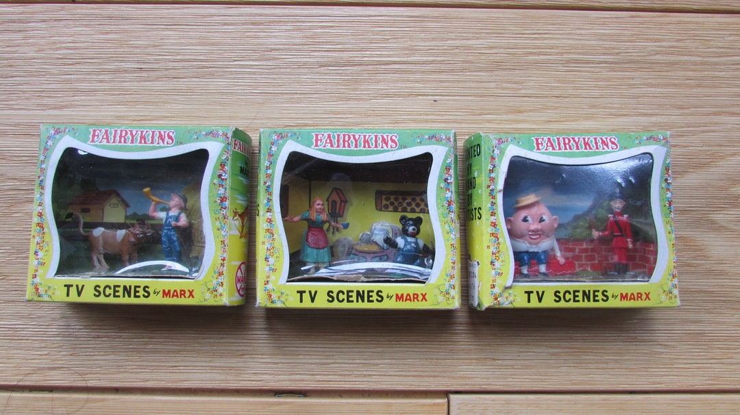 Vintage Fairykins TV Scenes by Marx Little Boy Blue Goldilocks and the ...