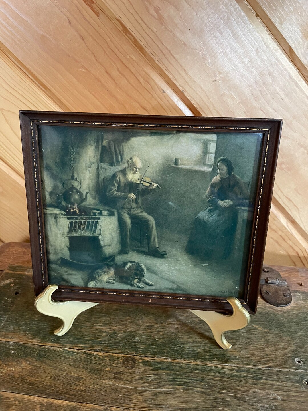 Man Playing Fiddle Print Vintage - Etsy