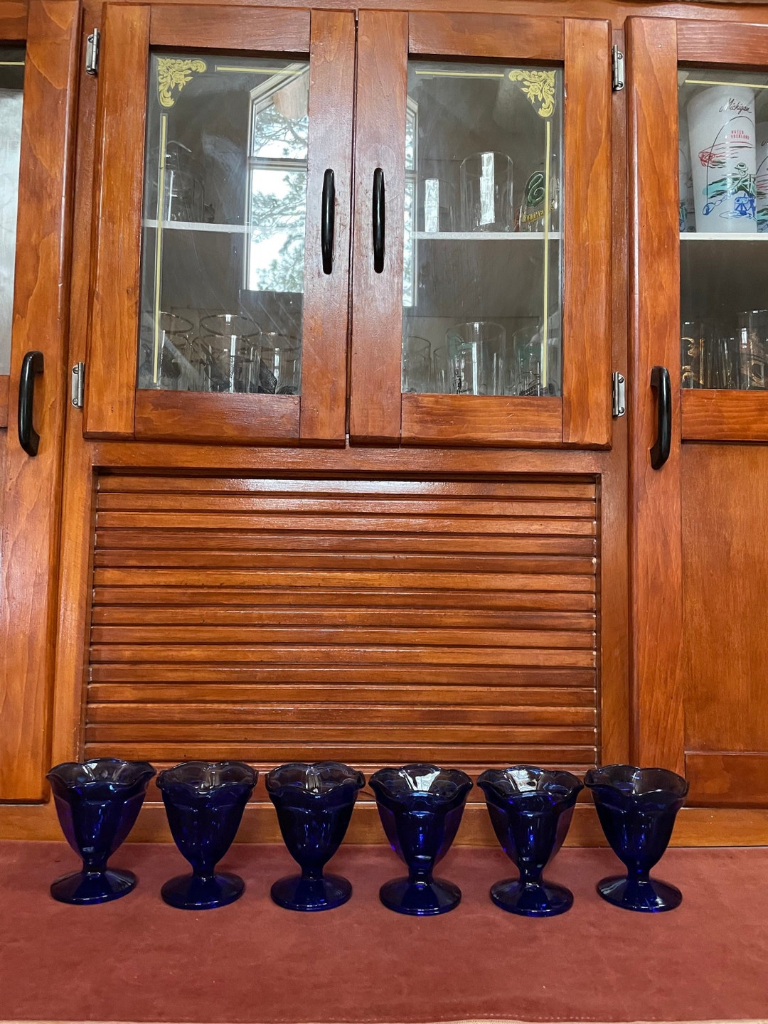 Vntg Cobalt Blue Dessert Cups Set of 6 - Etsy