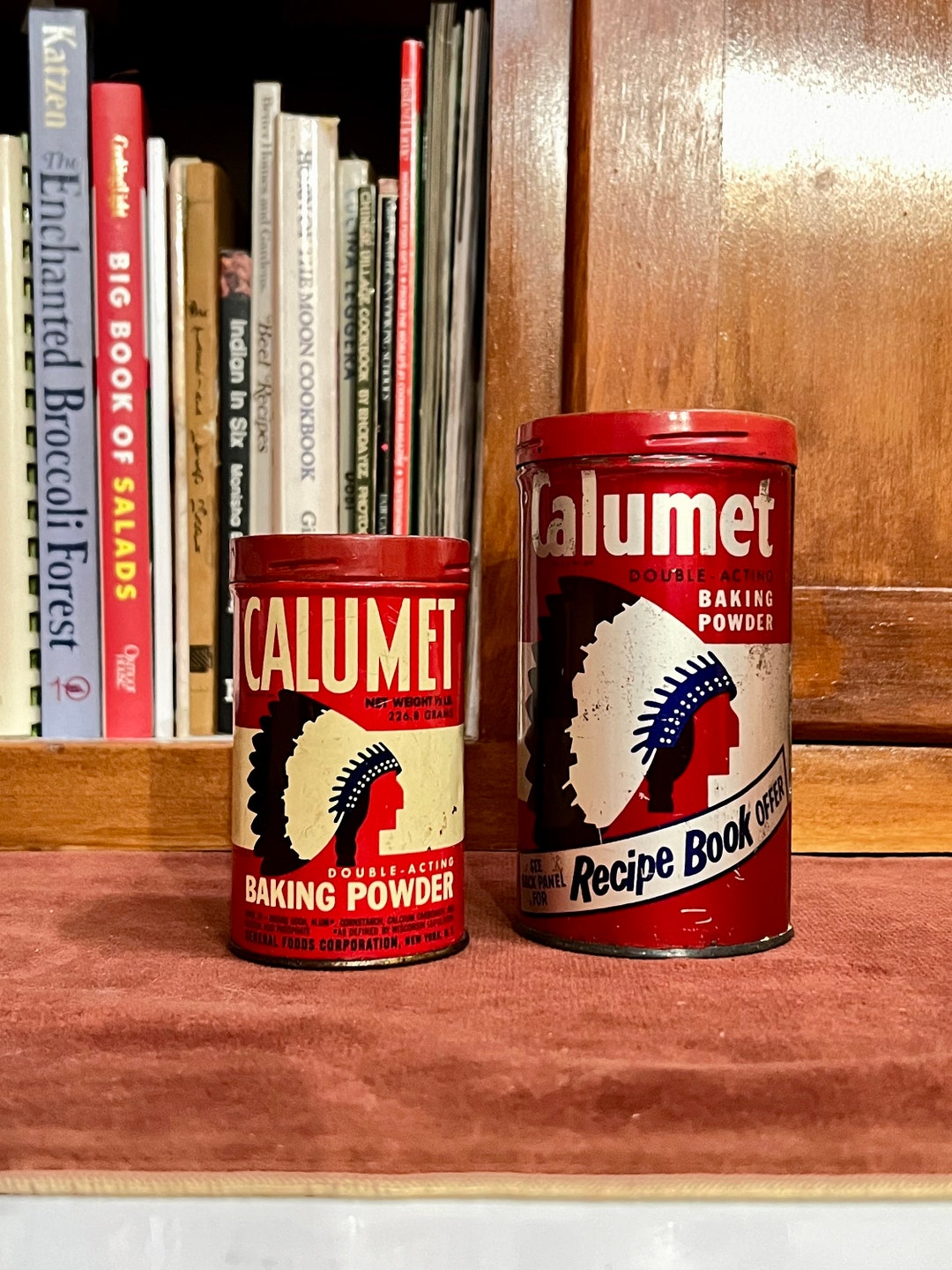 Vintage Two Tin Calumet Baking Powder Cans Recipe Book Offer Label 14 ...