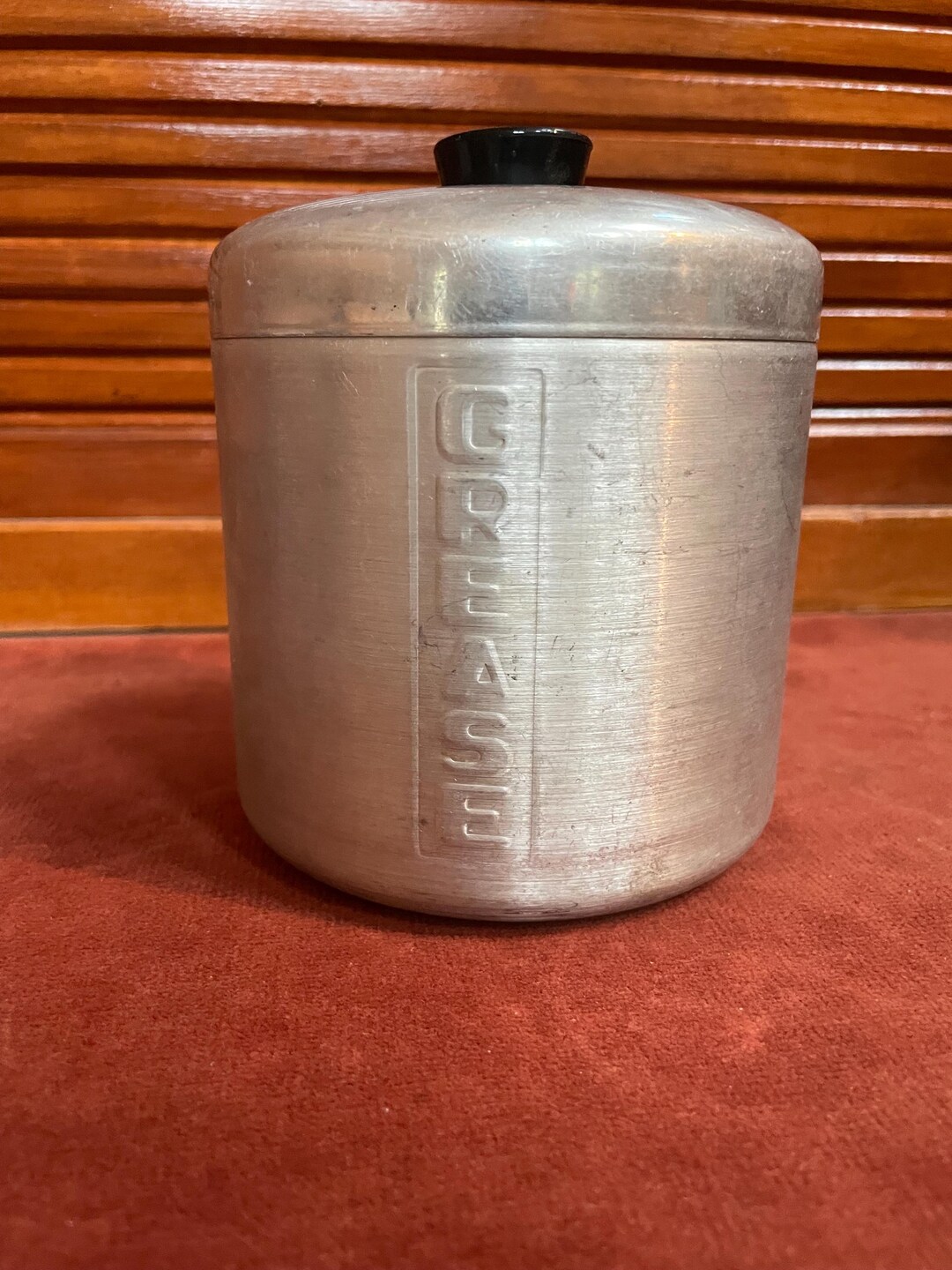 Vintage Aluminum Grease Storage Canister - Etsy