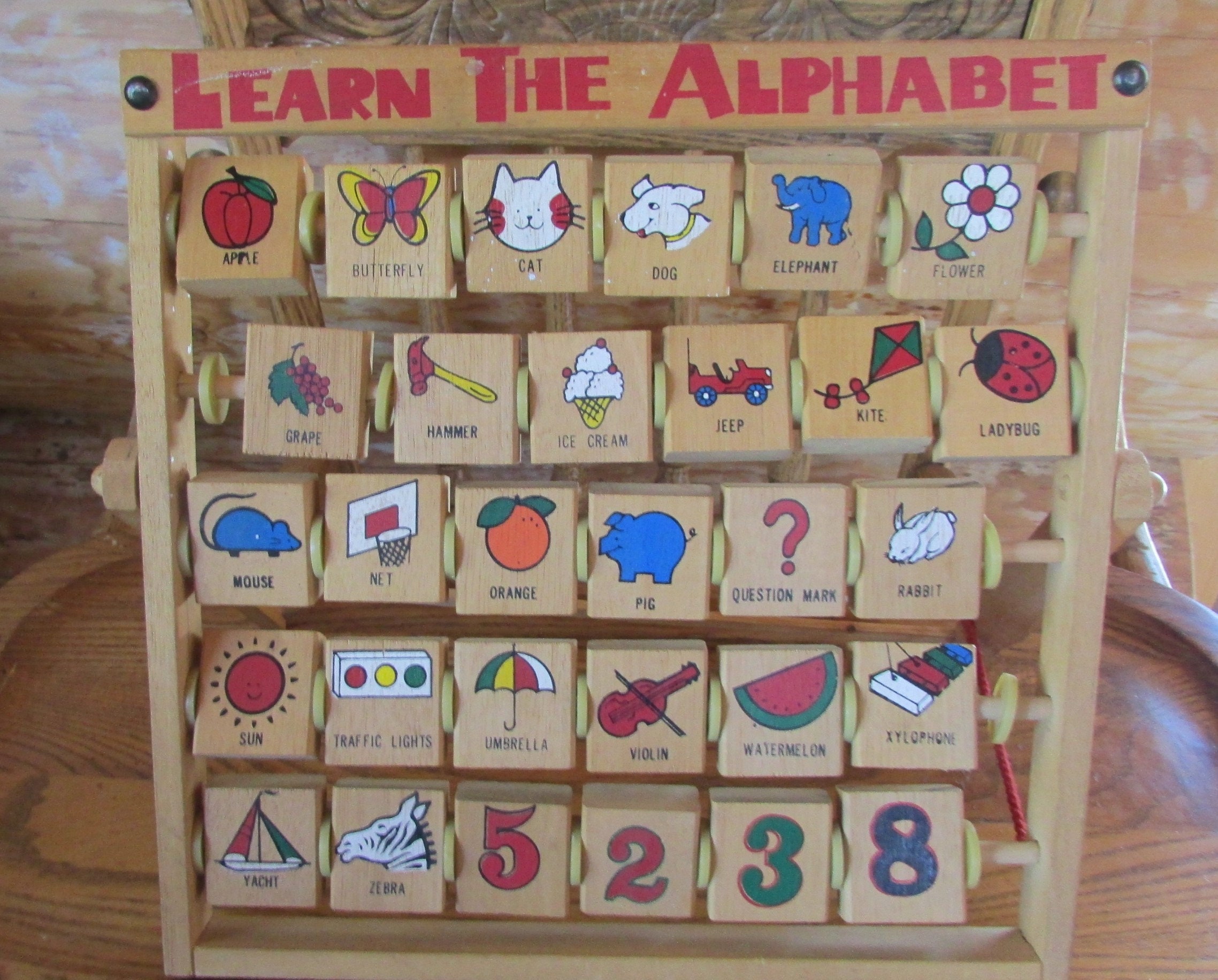 Toys Toys & Games preschool learning hand painted ABC-turn and learn ...
