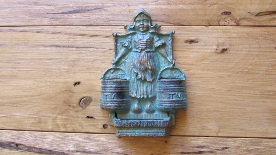 Vintage Brass Dutch Maiden Wall Hanging Match Holder - Etsy