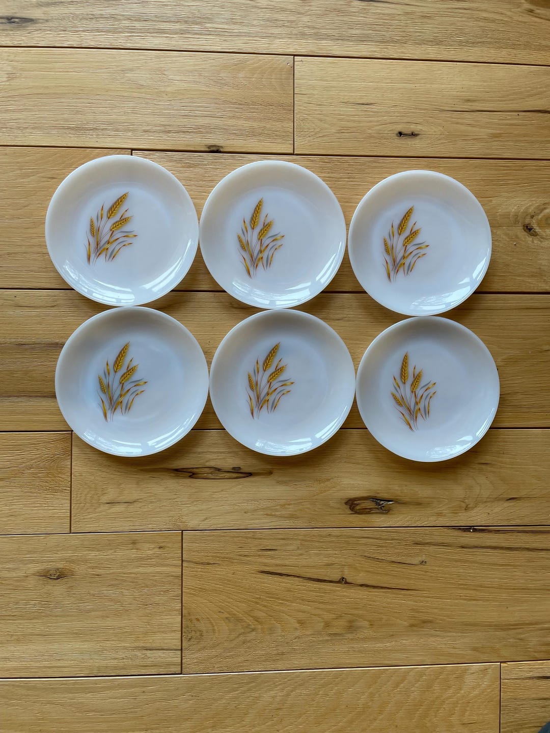 Vintage Set of Fire King Wheat Pattern Dessert or Salad Plates - Etsy
