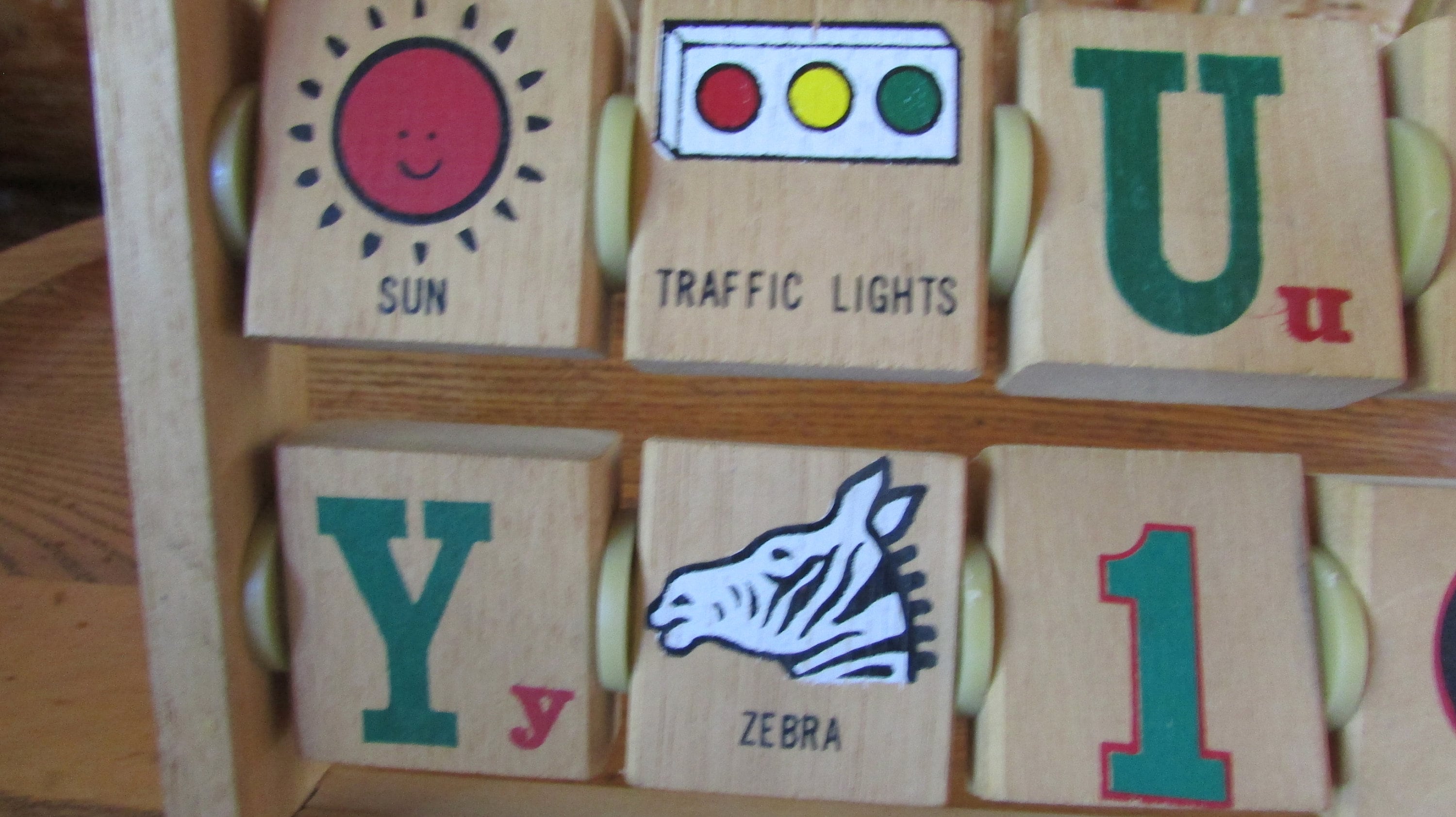 Toys Toys & Games preschool learning hand painted ABC-turn and learn ...