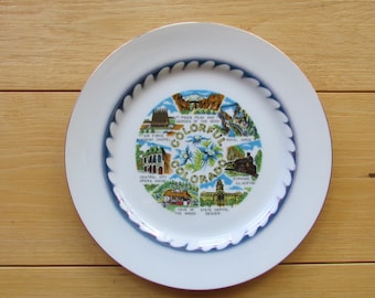 Vintage Colorado Souvenir Plate - Etsy