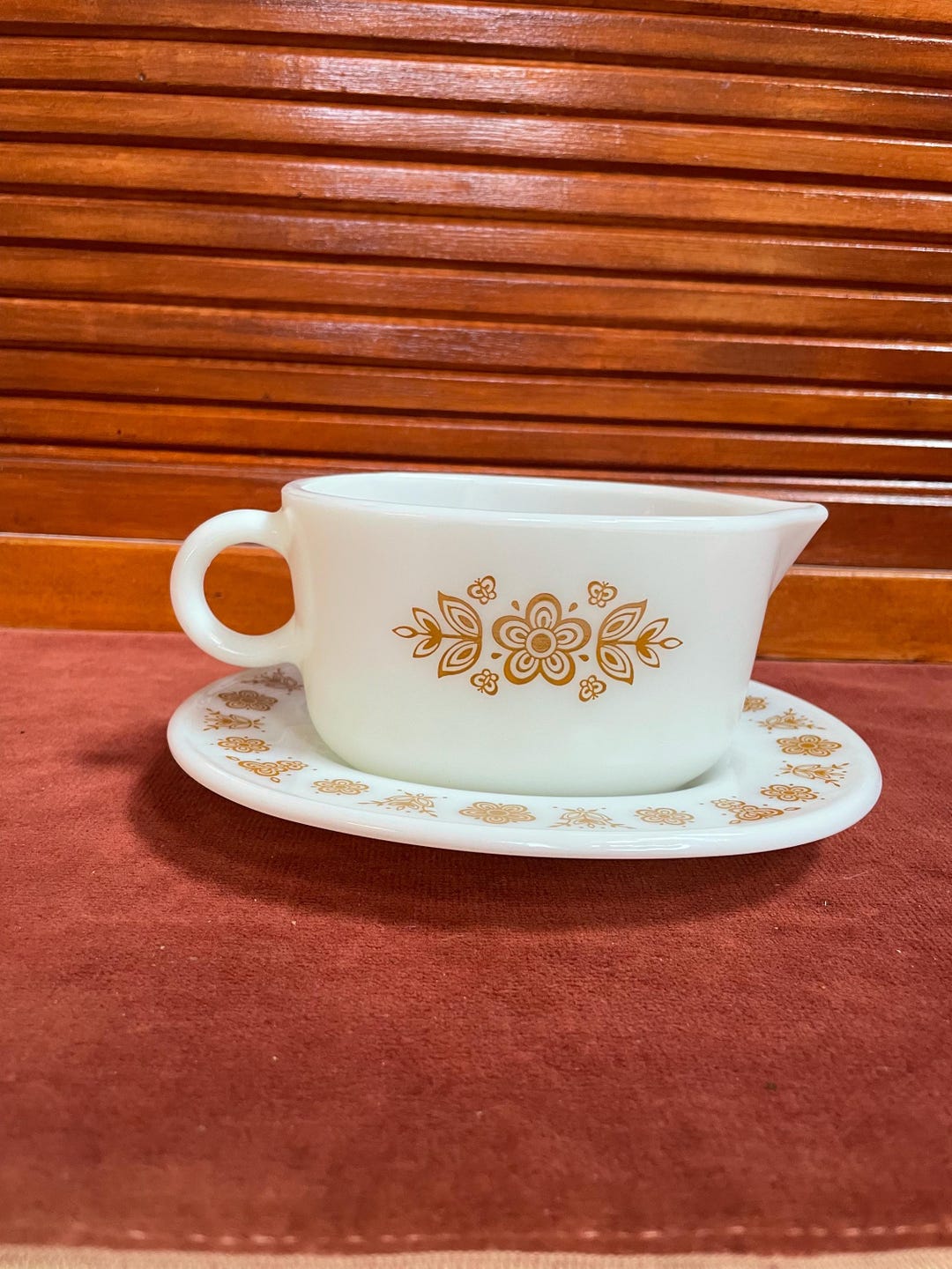 Vintage Pyrex Butterfly Gold Gravy Boat - Etsy