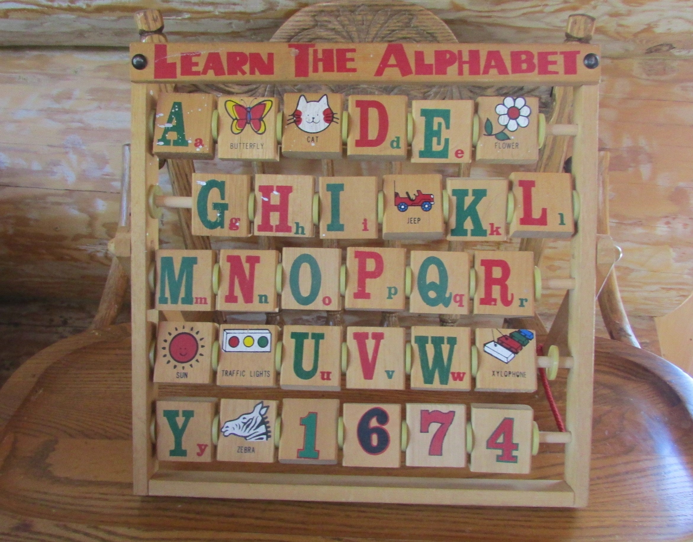 Toys Toys & Games preschool learning hand painted ABC-turn and learn ...