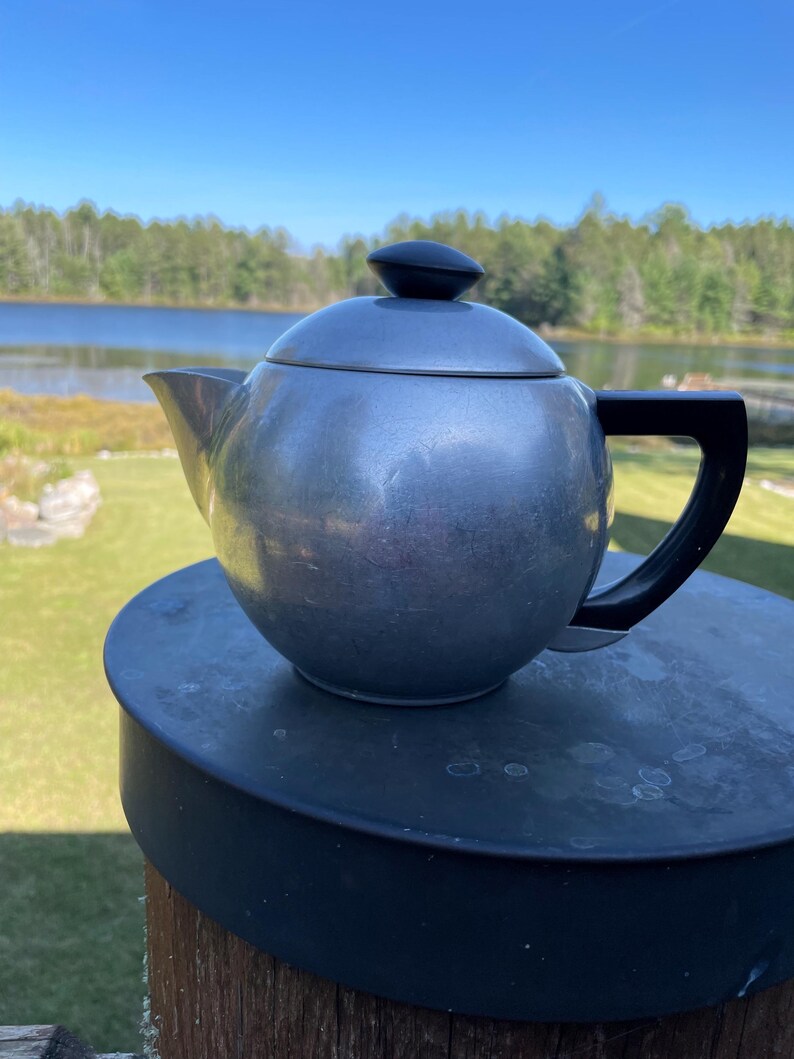Vintage Mirro Aluminum Tea Pot - Etsy