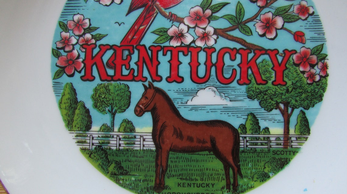 Kentucky Souvenir Plate State Plate Porcelain Plate | Etsy
