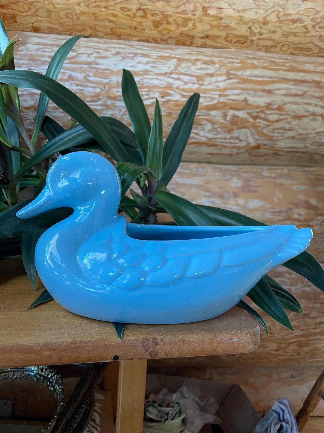 Vintage Frankoma Blue Duck Planter - Etsy