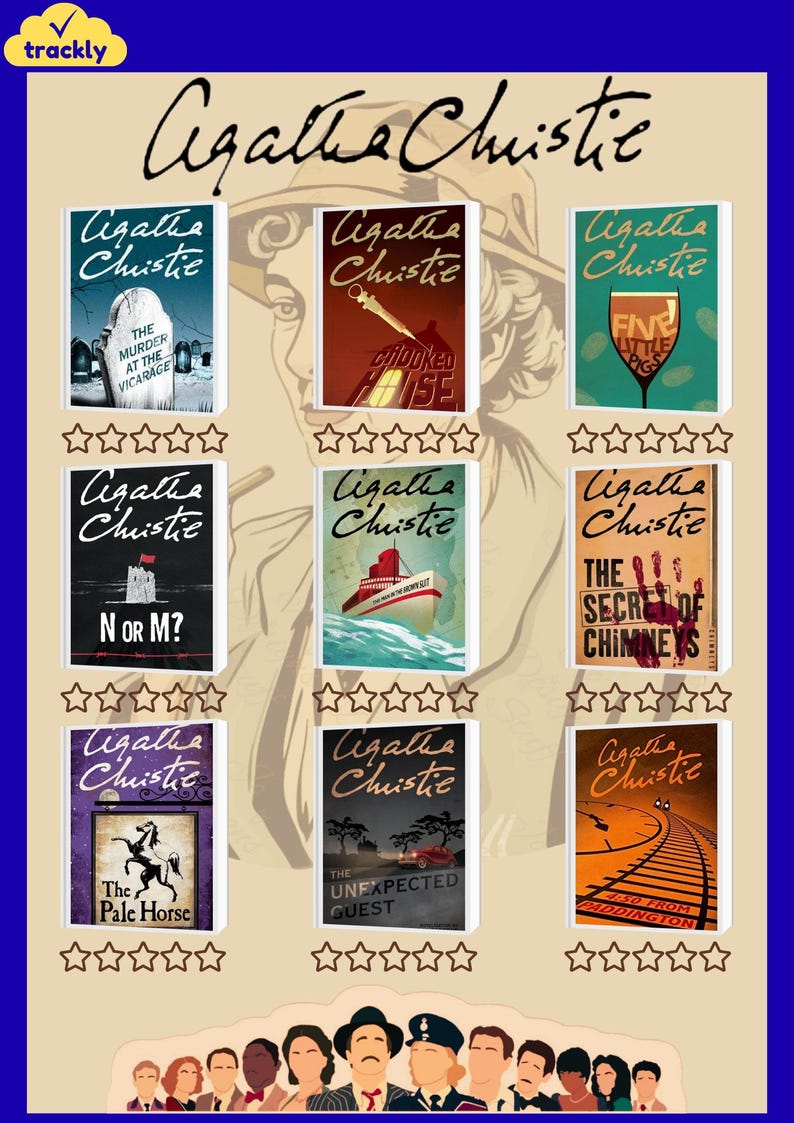 Agatha Christie Reading Tracker & Digital Sticker Set - Mystery Book ...