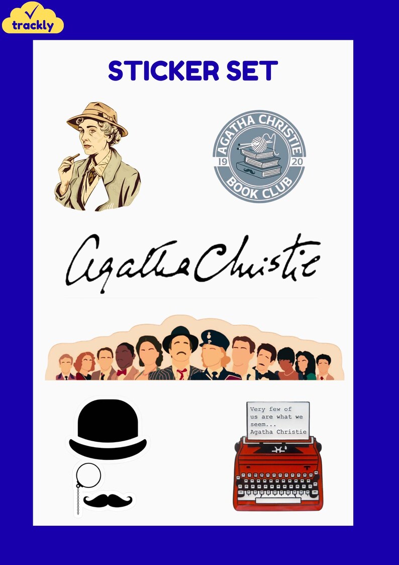 Agatha Christie Reading Tracker & Digital Sticker Set - Mystery Book ...