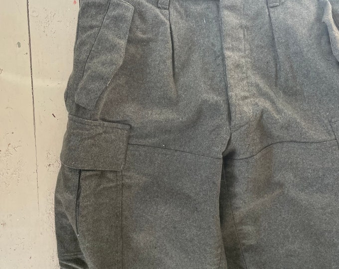 Vintage Wool Military Pants Cargo Button Fly - Etsy