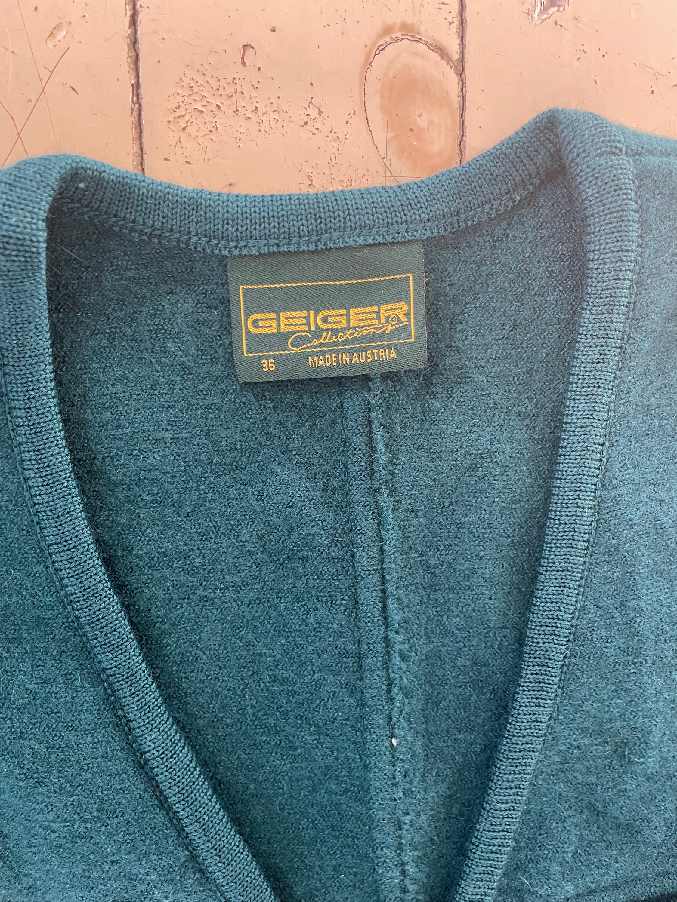 Vintage 80s Geiger Vest Boiled Wool Jade Geiger - Etsy