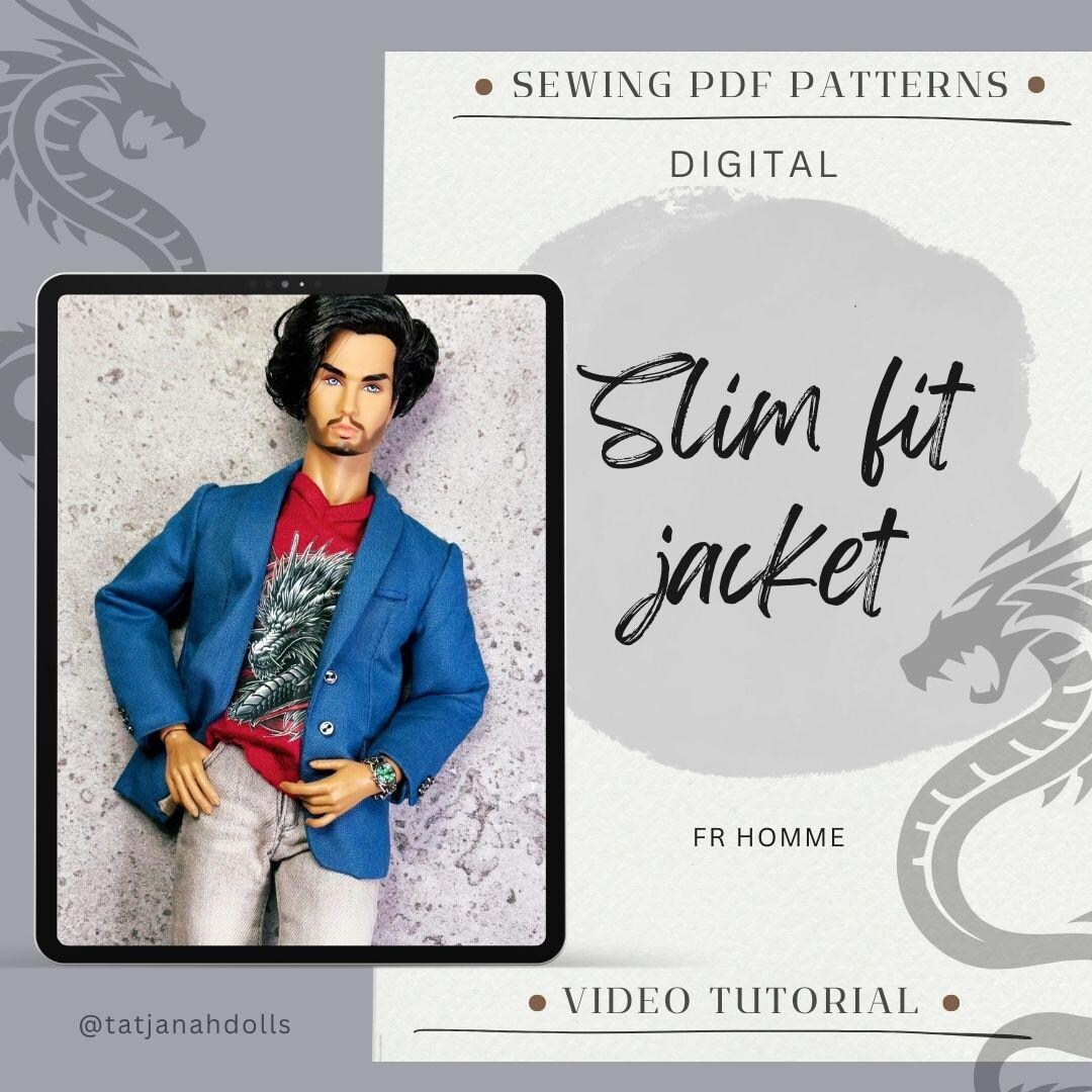 PDF Digital Pattern Slim Fit Jacket Blazer for Male FR HOMME Dolls ...