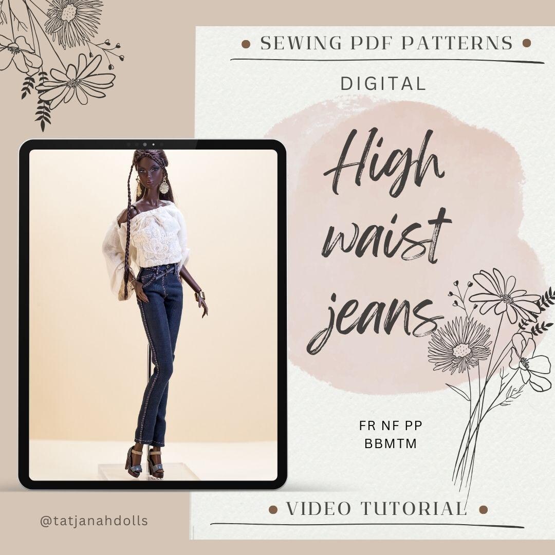PDF Digital Pattern High Waist Jeans for Fashion Royalty Nu Face Poppy ...