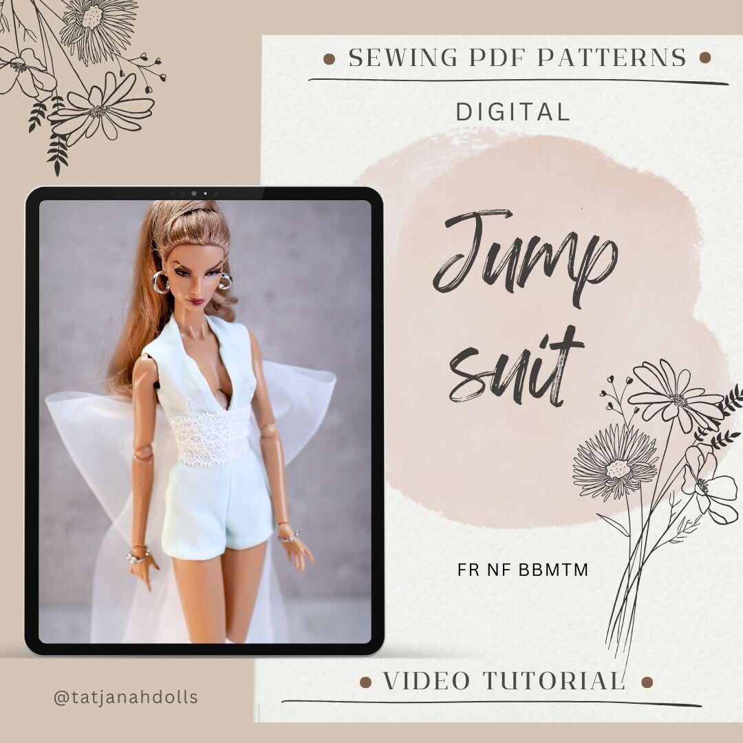 PDF Digital Pattern Jump Suit Overall for Fashion Royalty Nu Face ...